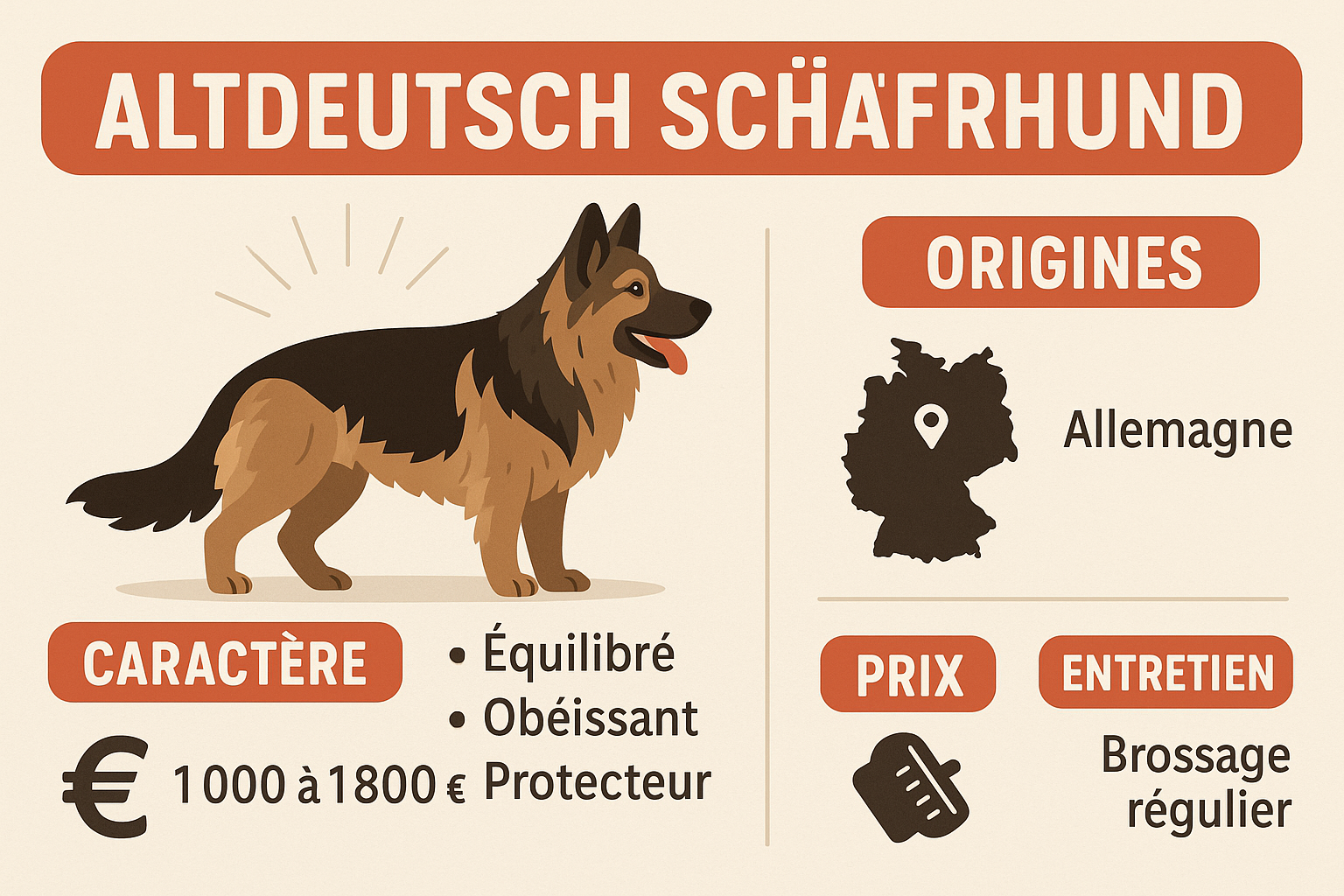 Altdeutsch Schäferhund: Caractère, origines, Prix et Entretien - Chien ...